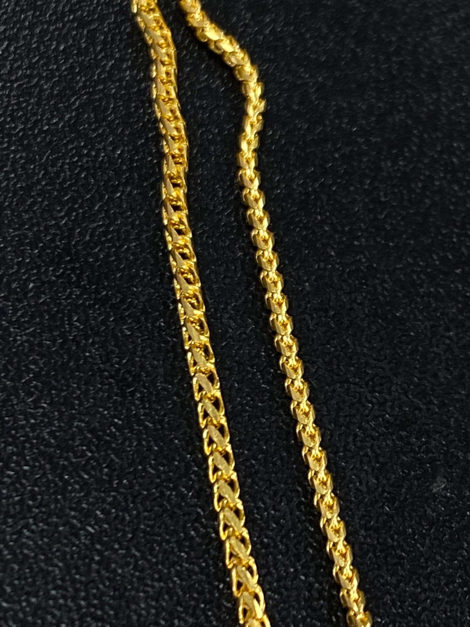 Solid 22K Gold Franco Chain, 22k Necklace Thin Strong Link Chain, 22kt ...