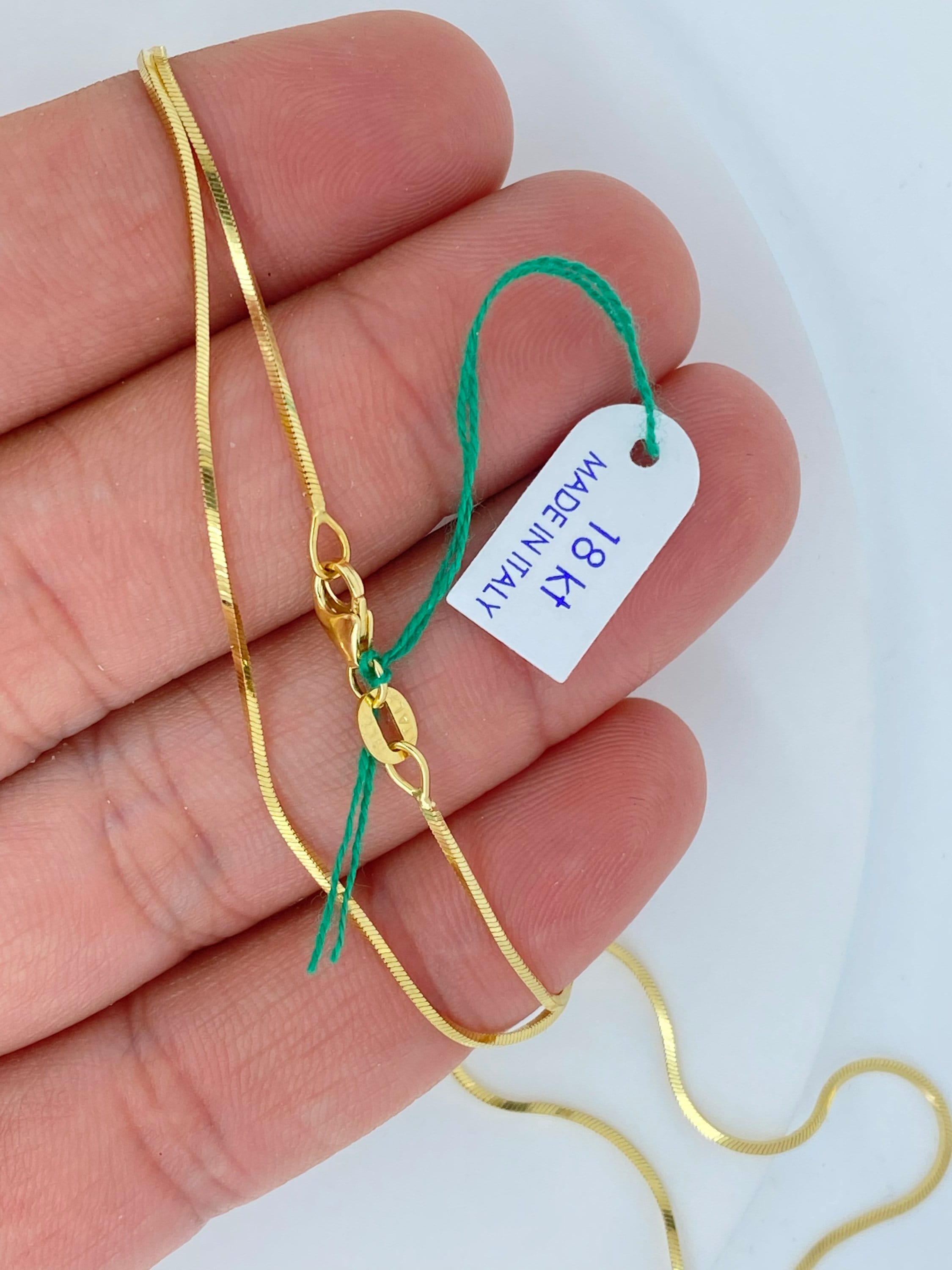 Solid 18K Gold Snake Chain Italian Snake Chain 18K Gold High - Etsy