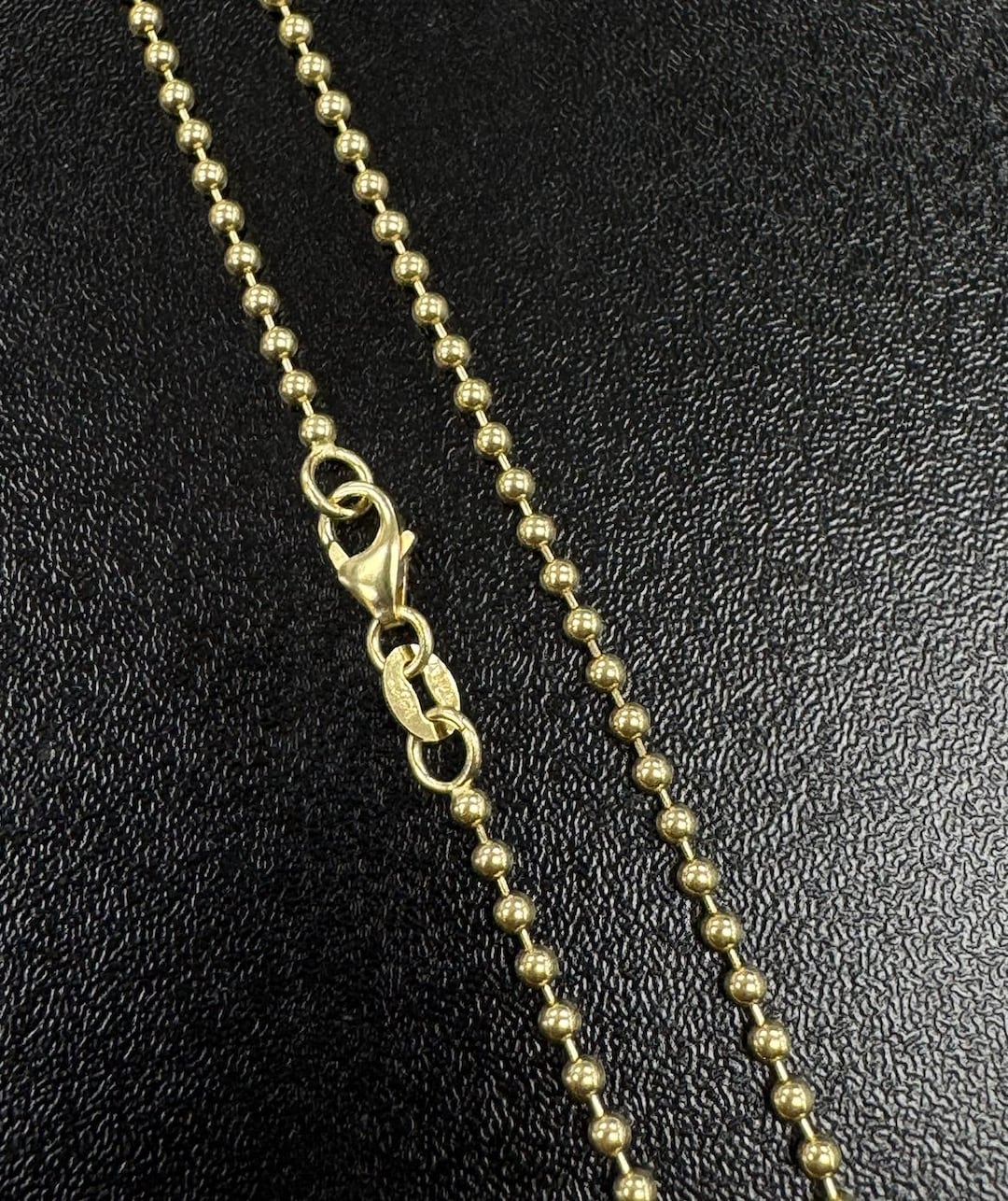 Solid 14K Gold Ball Chain Necklace - Italian Made 2mm Beaded Chain - Etsy