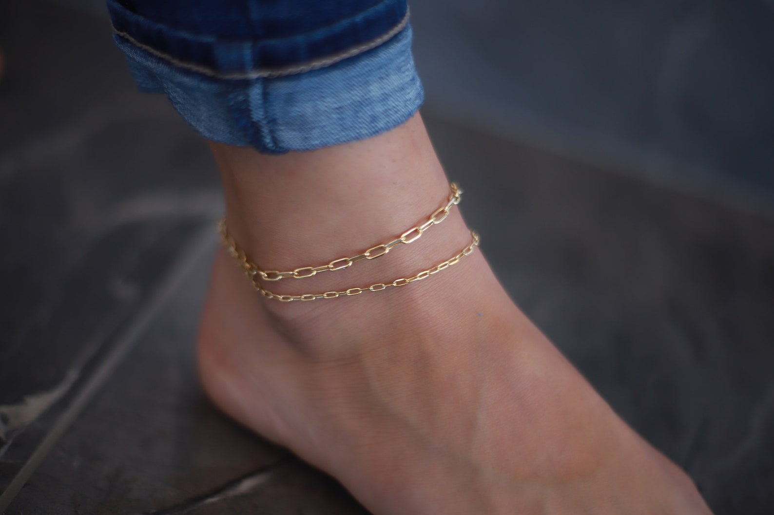 Solid 10K Gold Paperclip Anklet 10 Inch 11inch - Etsy