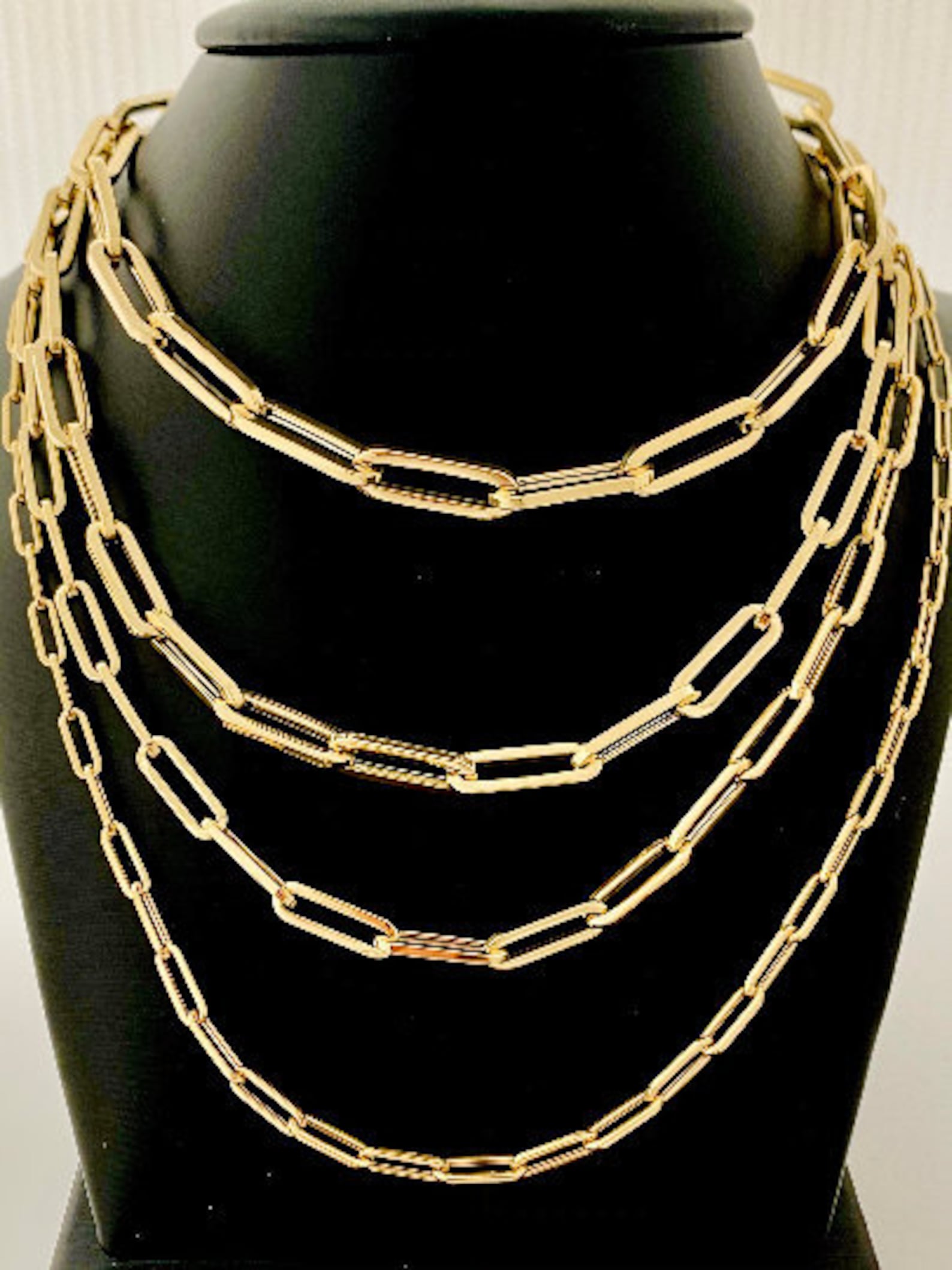 Genuine 14K Italian Yellow Gold Chunky Paperclip Necklace and - Etsy