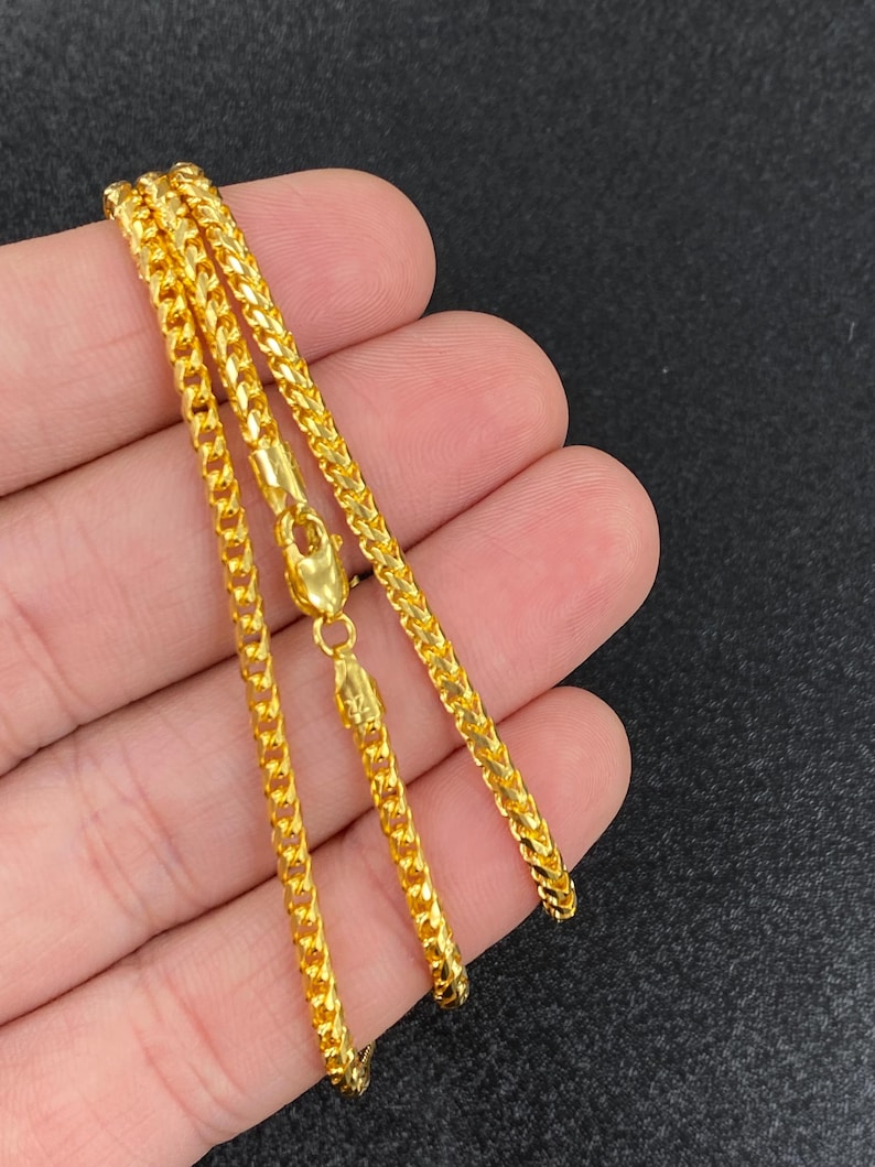 Solid 22K Gold Franco Chain - Diamond Cut 4mm, 916 Gold - Etsy
