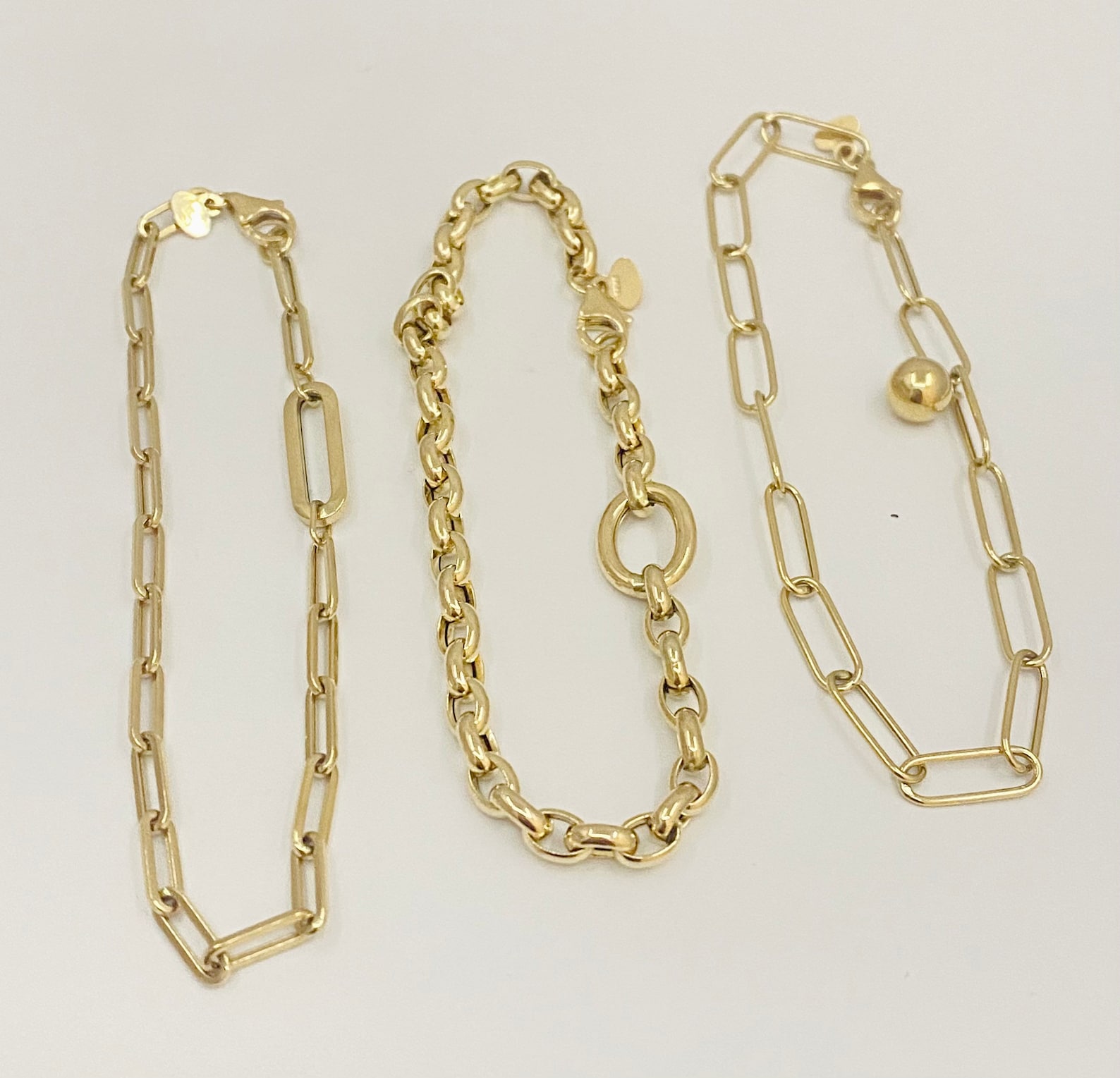 Solid 14K Gold Bracelet Paperclip 7inch Trending Gold - Etsy