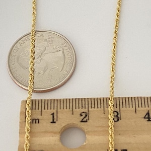 Genuine 14K Gold Rope Chain, 14K Real Gold Rope Chain, Ladies Gold ...