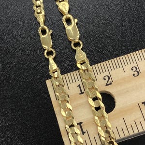 Solid 18K Gold 4mm 5mm Curb Chain, Heavy 18K Gold Curb Chain, Strong ...
