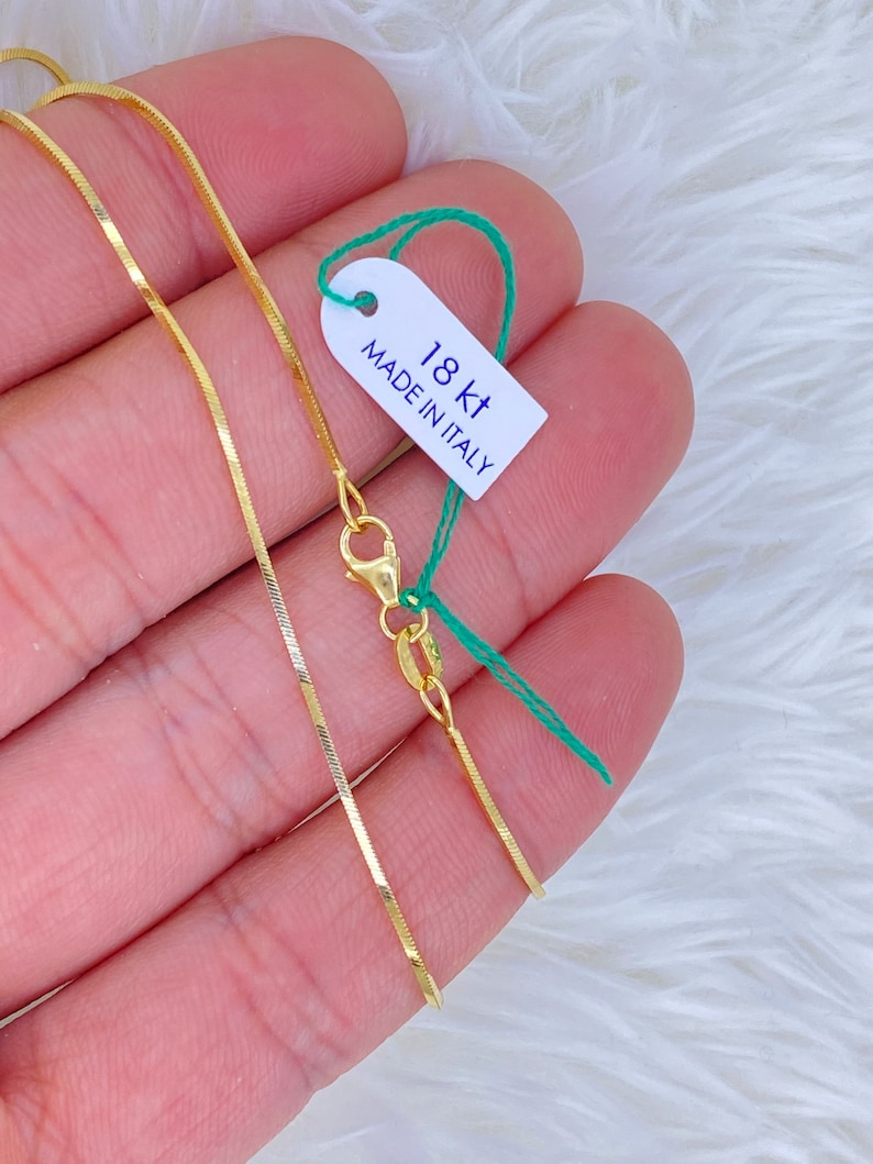 Solid 18K Gold Snake Chain Italian Snake Chain 18K Gold High - Etsy