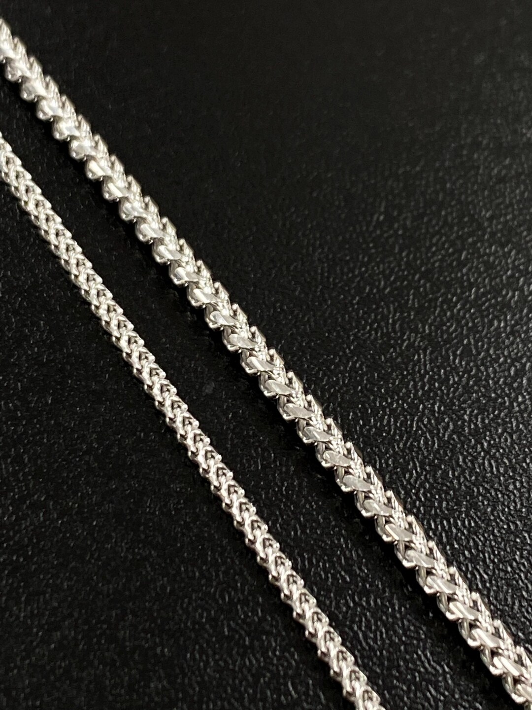 Solid Platinum Round Franco Diamond Cut Chain, Made in Italy, Genuine ...