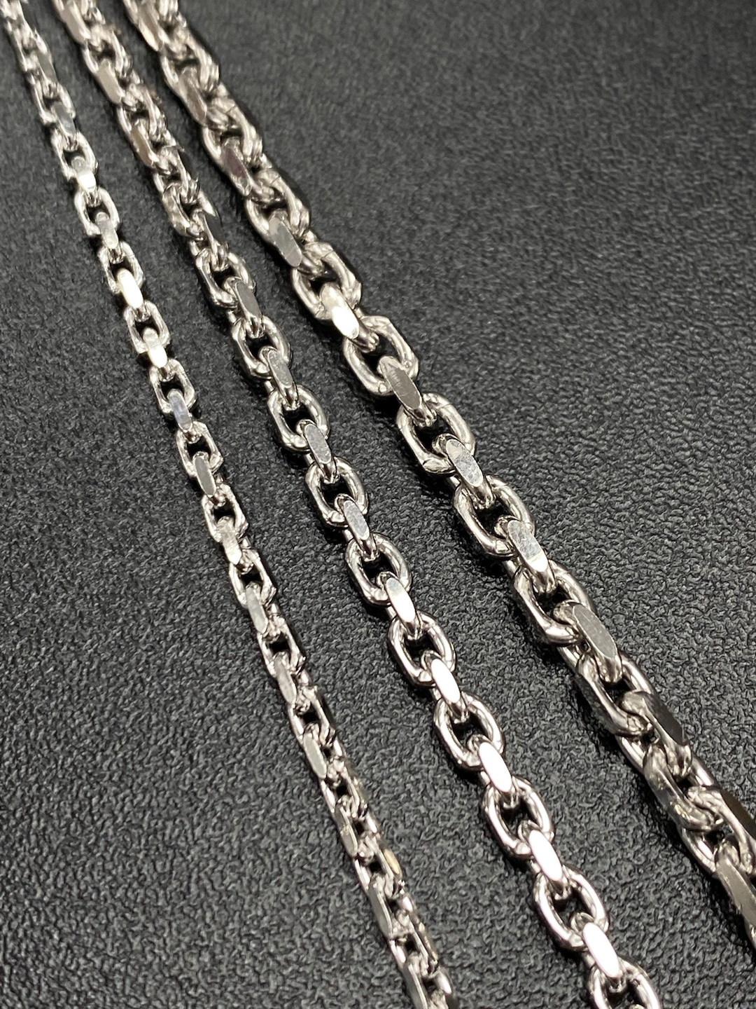 Solid Platinum Cable Chain: Heavy H Link, Mens Womens, Made in Italy - Etsy