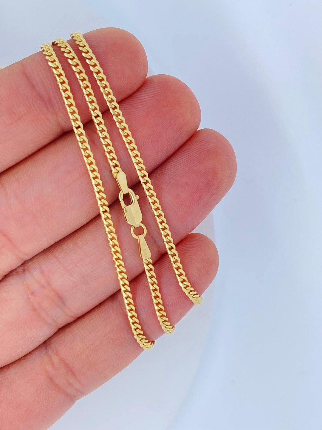 Solid 18K Gold Miami Cuban, 2mm 18K Gold Miami Cuban Chain, Made in ...