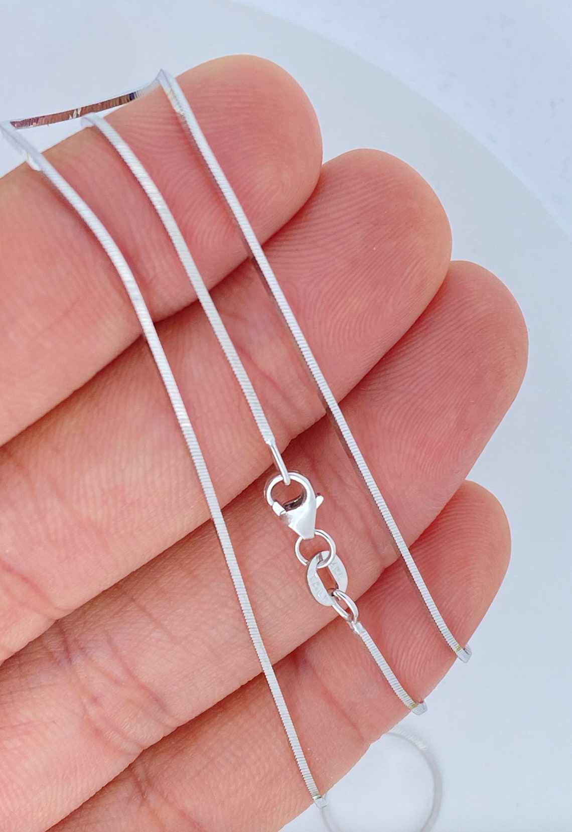14k White Gold Snake Chain, Ladies White Gold Chain, White Gold Snake ...