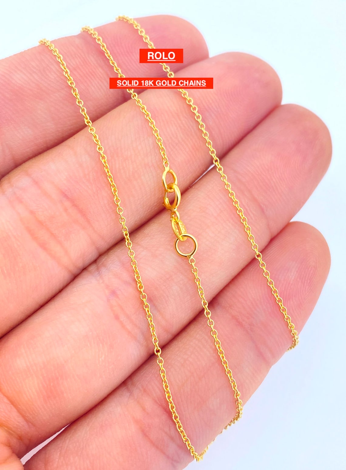 Solid 18K Gold Italy Chain Genuine 18K Ball Chain 18kt - Etsy
