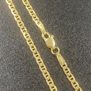 Solid 10K Gold Shiny 2.5mm Mariner Anchor Chain, 2.5mm 10K Mariner ...