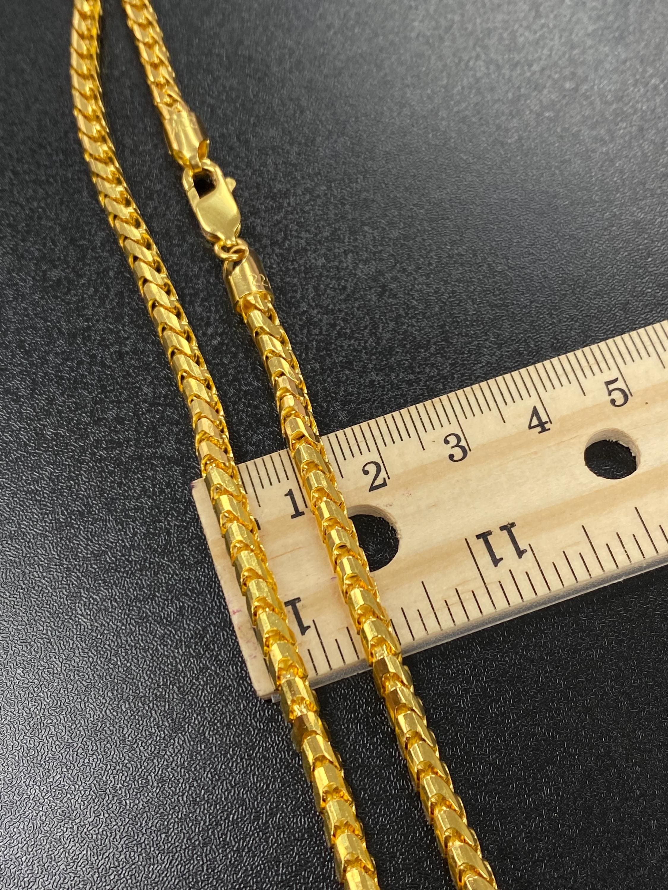 Solid 22K Gold Franco Chain - Diamond Cut 4mm, 916 Gold - Etsy
