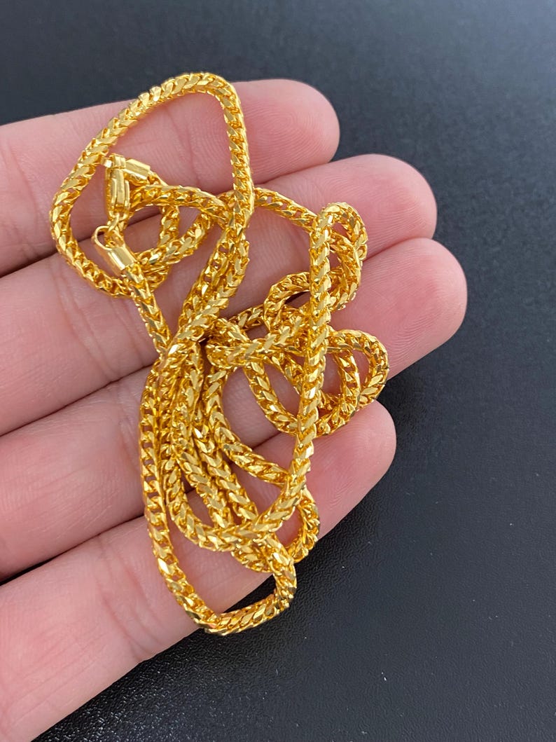 Solid 22K Gold Franco Chain - Diamond Cut 4mm, 916 Gold - Etsy
