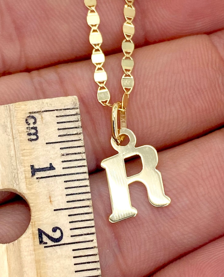 Solid 14K Gold Initial Letter Personalized Necklace, Personalized ...