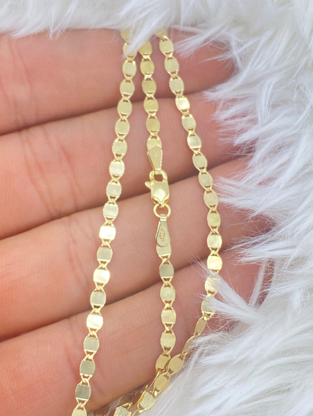 Solid 14K Gold Chain, 14K Gold 3mm 14K Real Strong Durable Chain ...