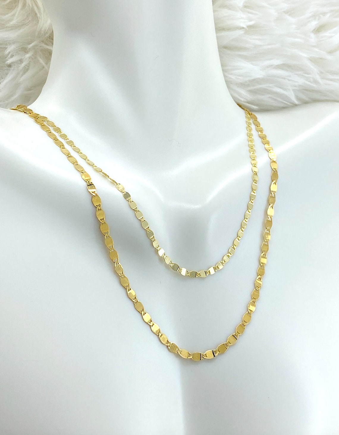 Solid 14K Gold Mirror Link Chain High Quality Italian Chain - Etsy