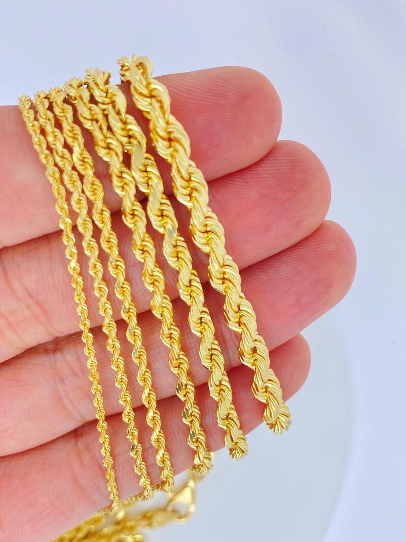 Solid 18K Gold Rope Chain: Heavyweight Durable Necklace - Etsy