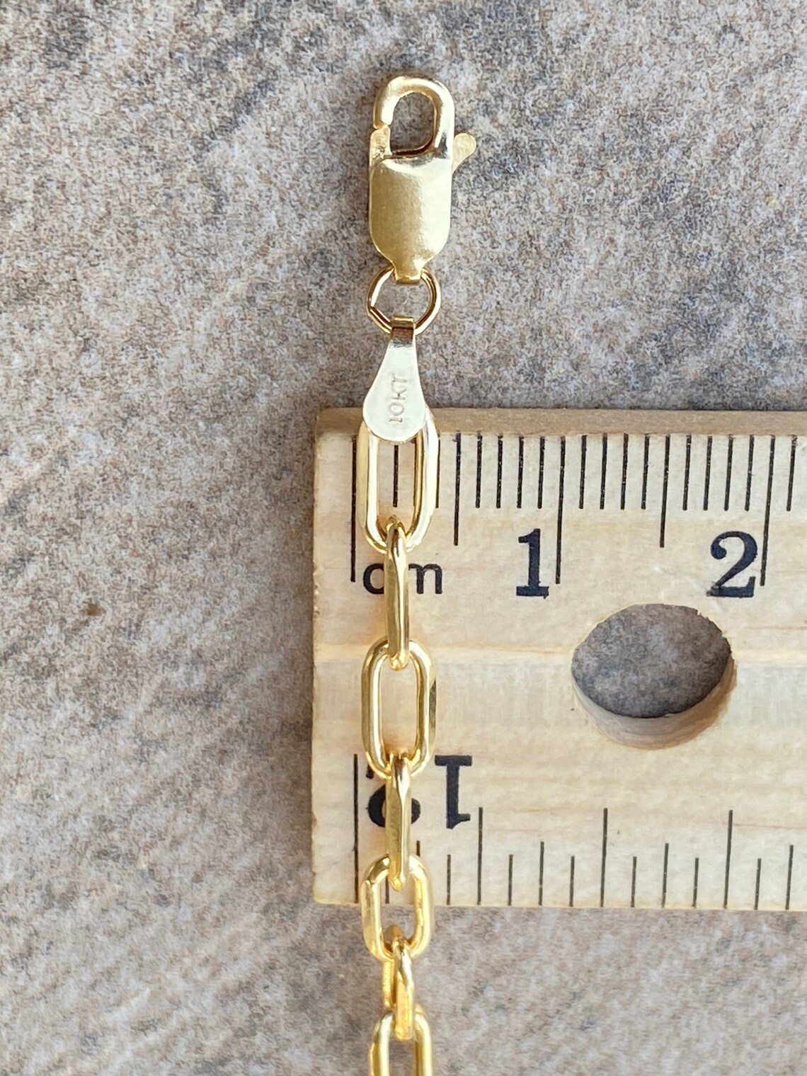 Genuine 10K Gold Paperclip Link Bracelet 4mm 8 Inch 7inch, Ladies Gold ...