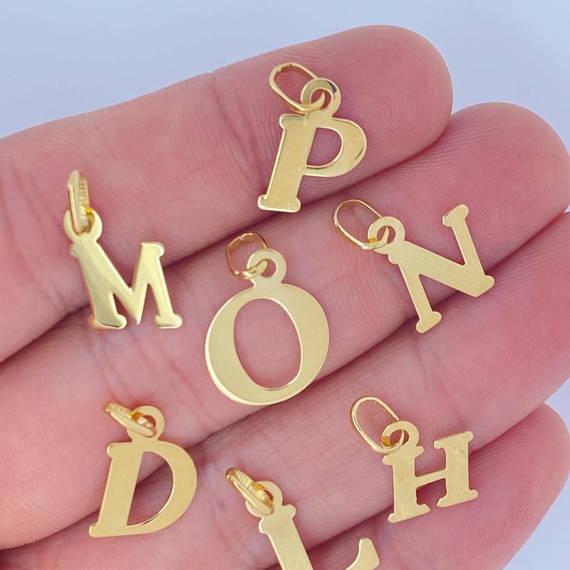 Gold Initial Charm - Etsy