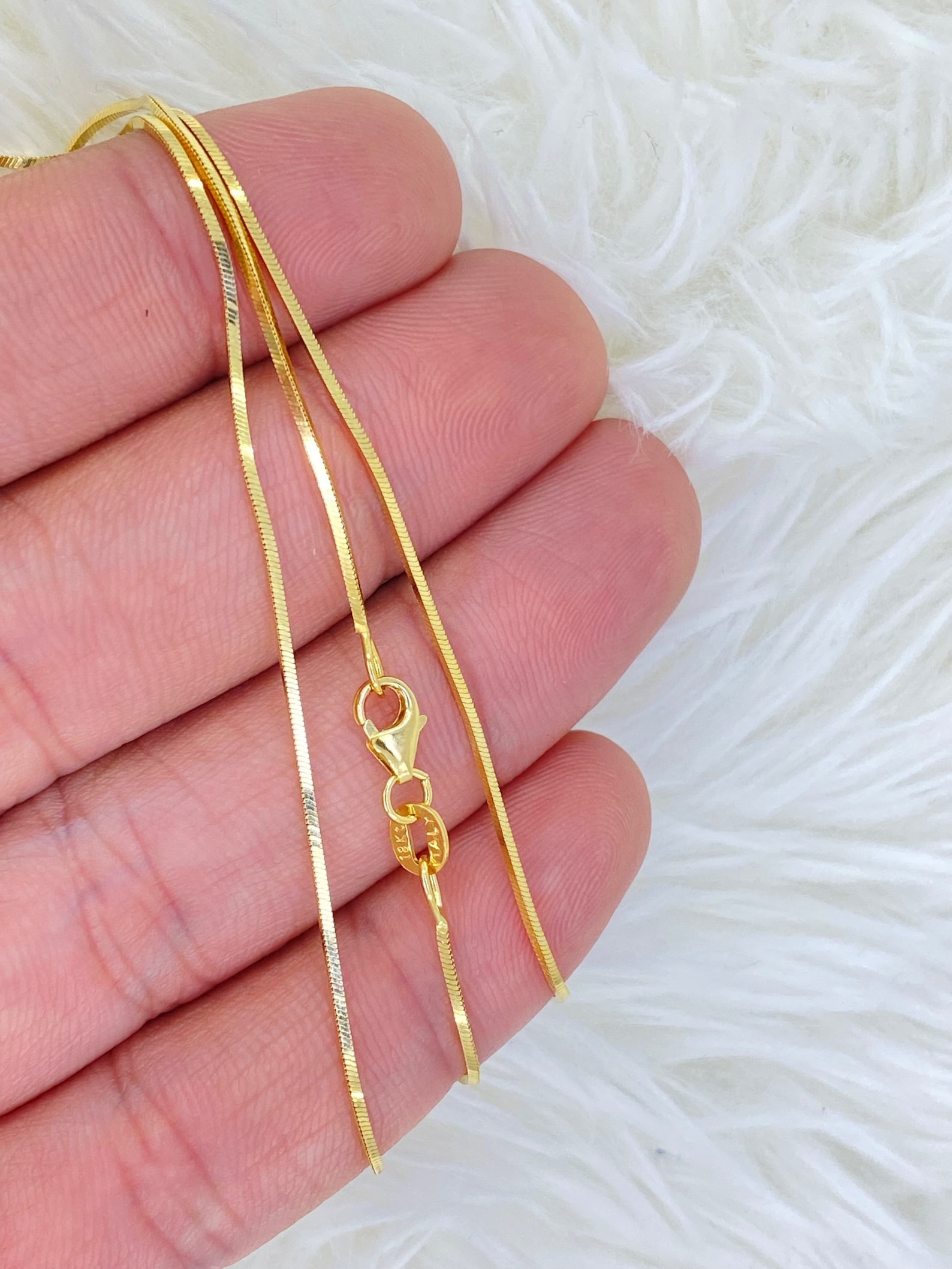 Solid 18K Gold Snake Chain Italian Snake Chain 18K Gold High - Etsy