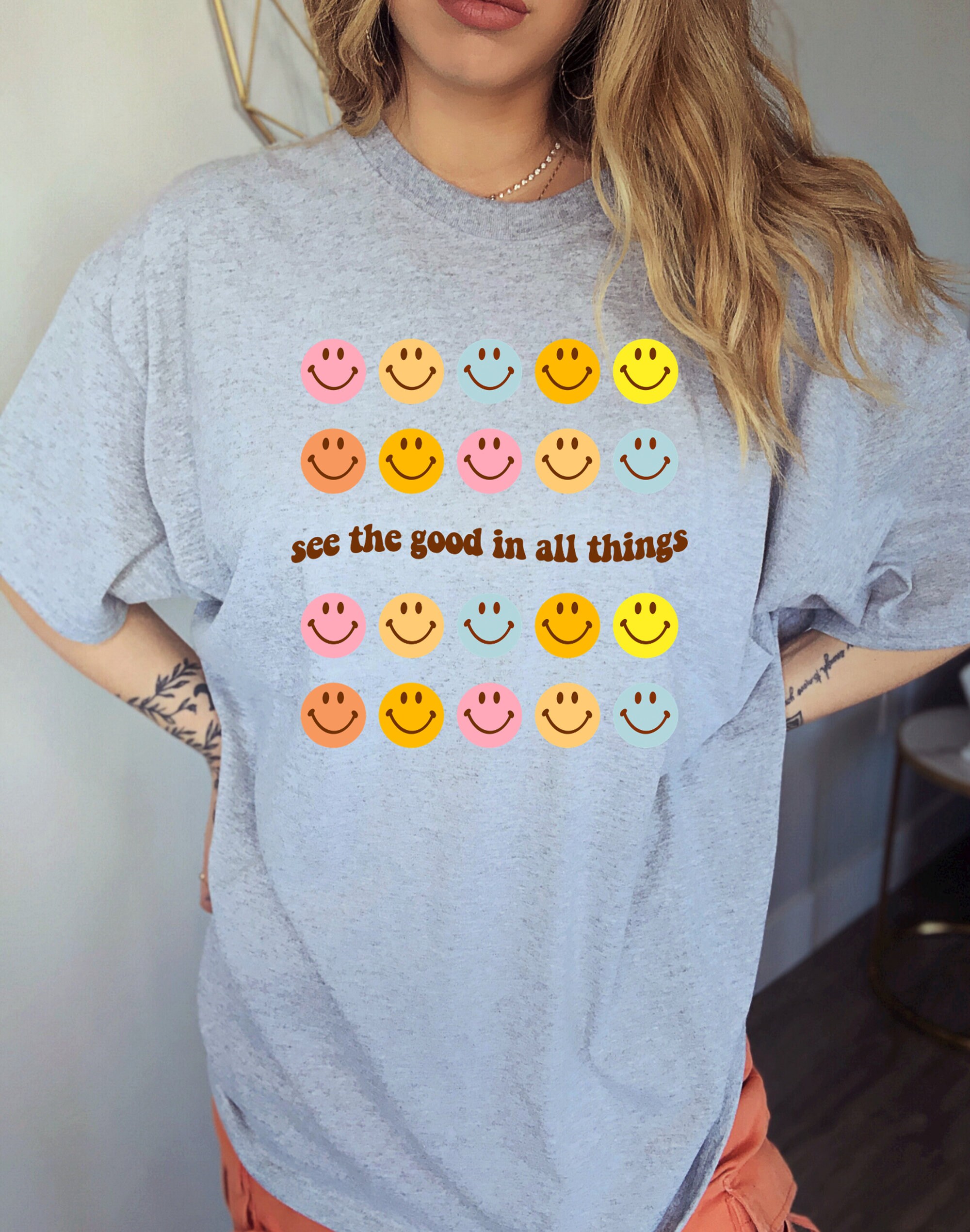 Smiley Face Tshirt Trendy Shirt Y2k Clothing Trendy Clothes | Etsy