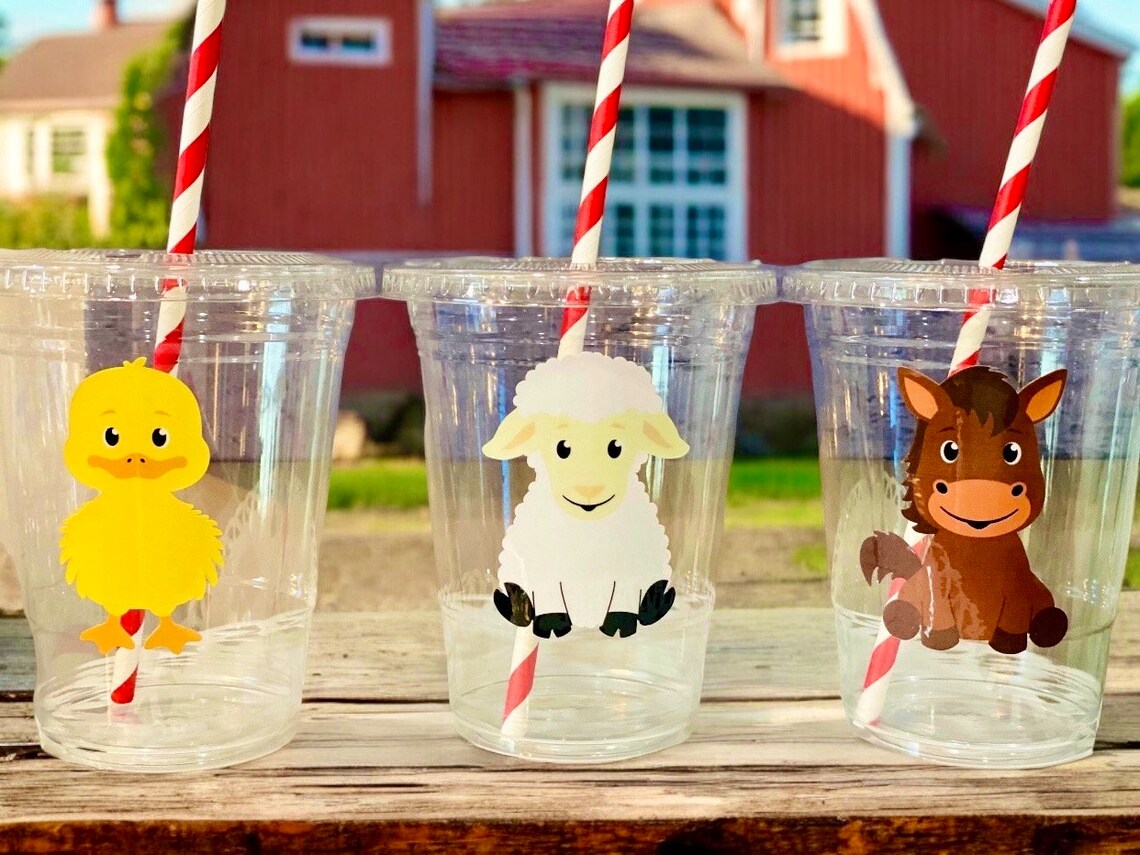 Farm Animal Party Cups - Etsy