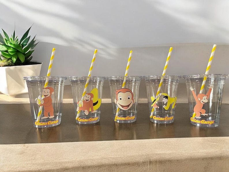 Curious George Party Cups, Set of 8 - Etsy