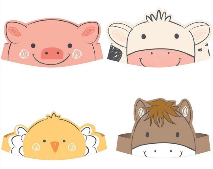 Farm Animal Party Hats - Etsy