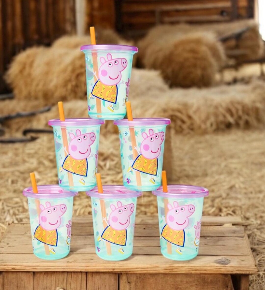 Licensed Peppa Pig Plastic Cups - Etsy