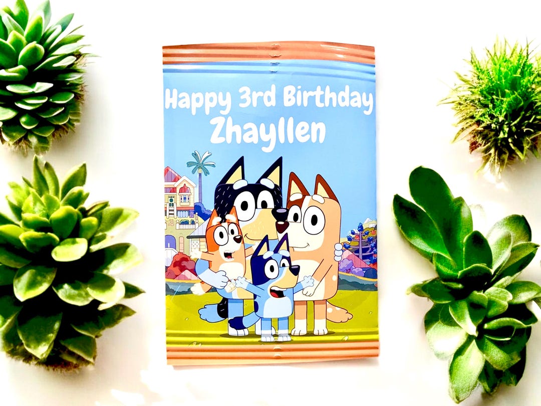 Personalized Bluey Chip Bags - Etsy