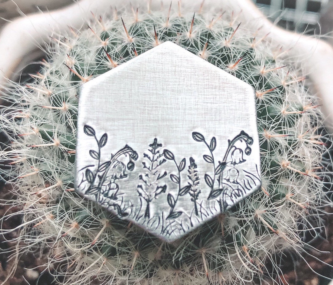 Garden Hexagon Tag : Custom, Personalized, Hand Stamped, Metal Tags,dog ...