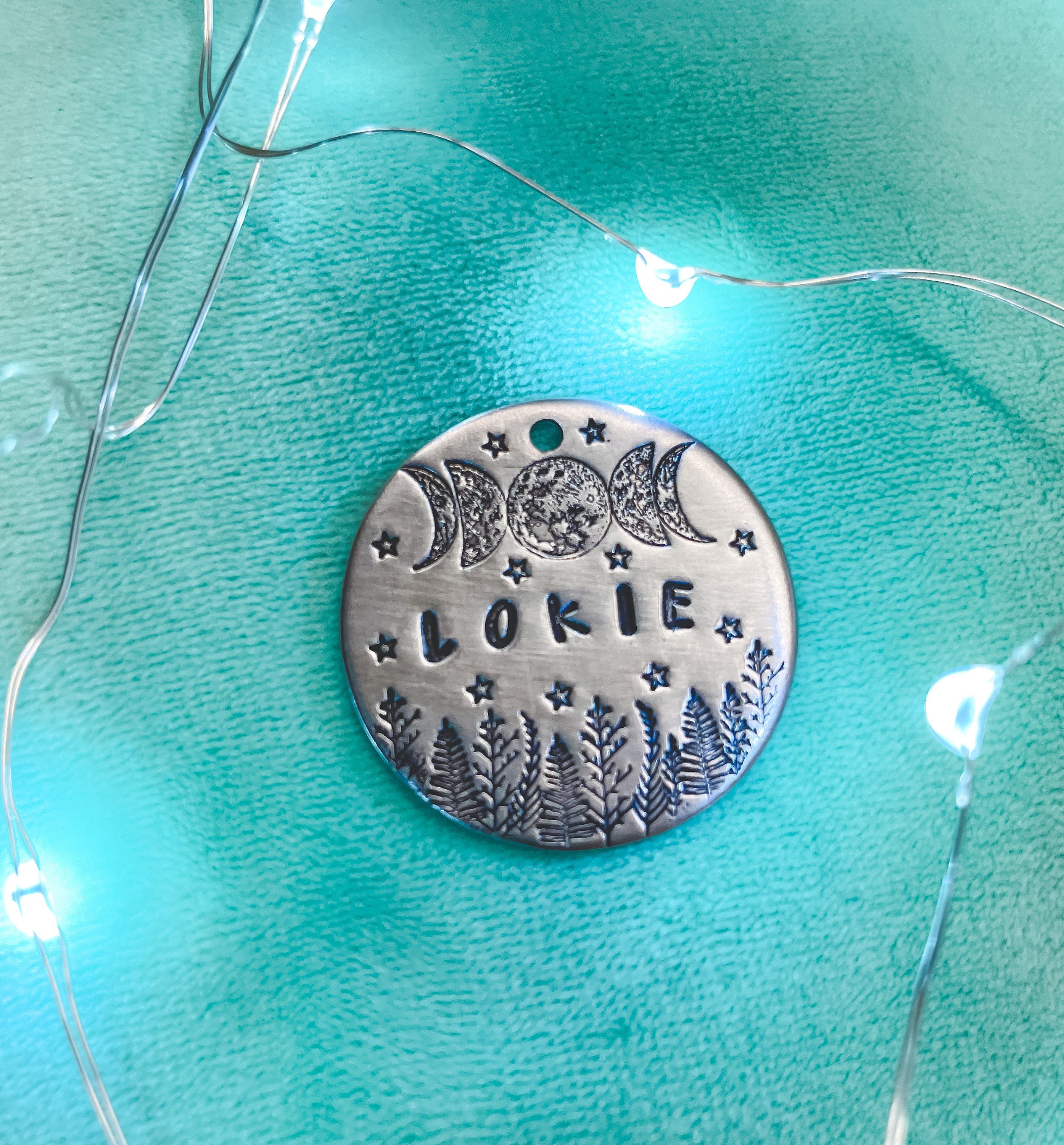 Moon Phase Tag Dog Tags Night Sky Dog Tag Pet IDs Custom | Etsy