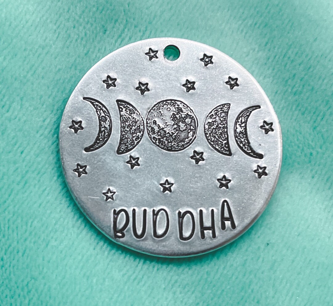Moon Phase Tag, Dog Tags, Night Sky Dog Tag, Pet Ids, Custom Dog Tags ...