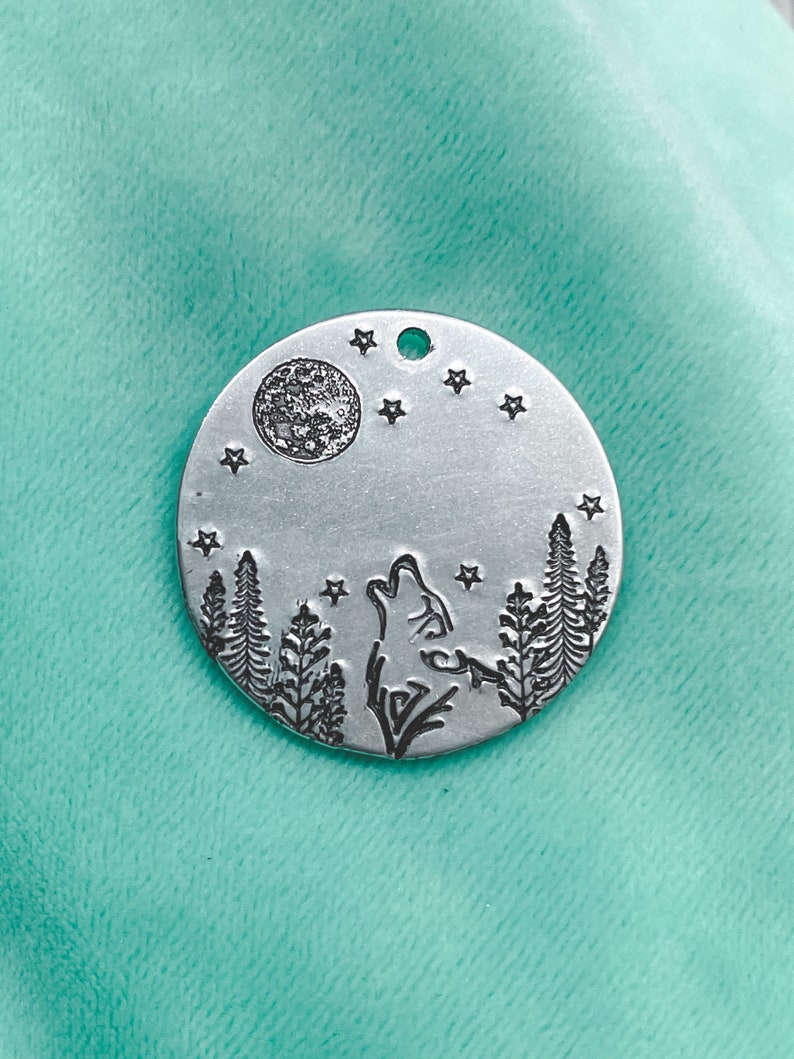 Howling Wolf Dog Tag Wolf Dog Tags Custom Dog Tags | Etsy