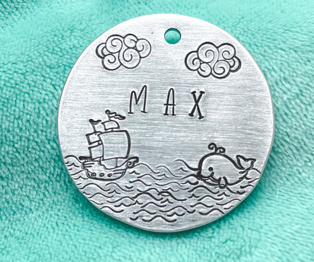 Sea Dog Tag, Pirate Dog Tag, Whale Dog Tags, Ocean Dog Tag, Custom Dog ...