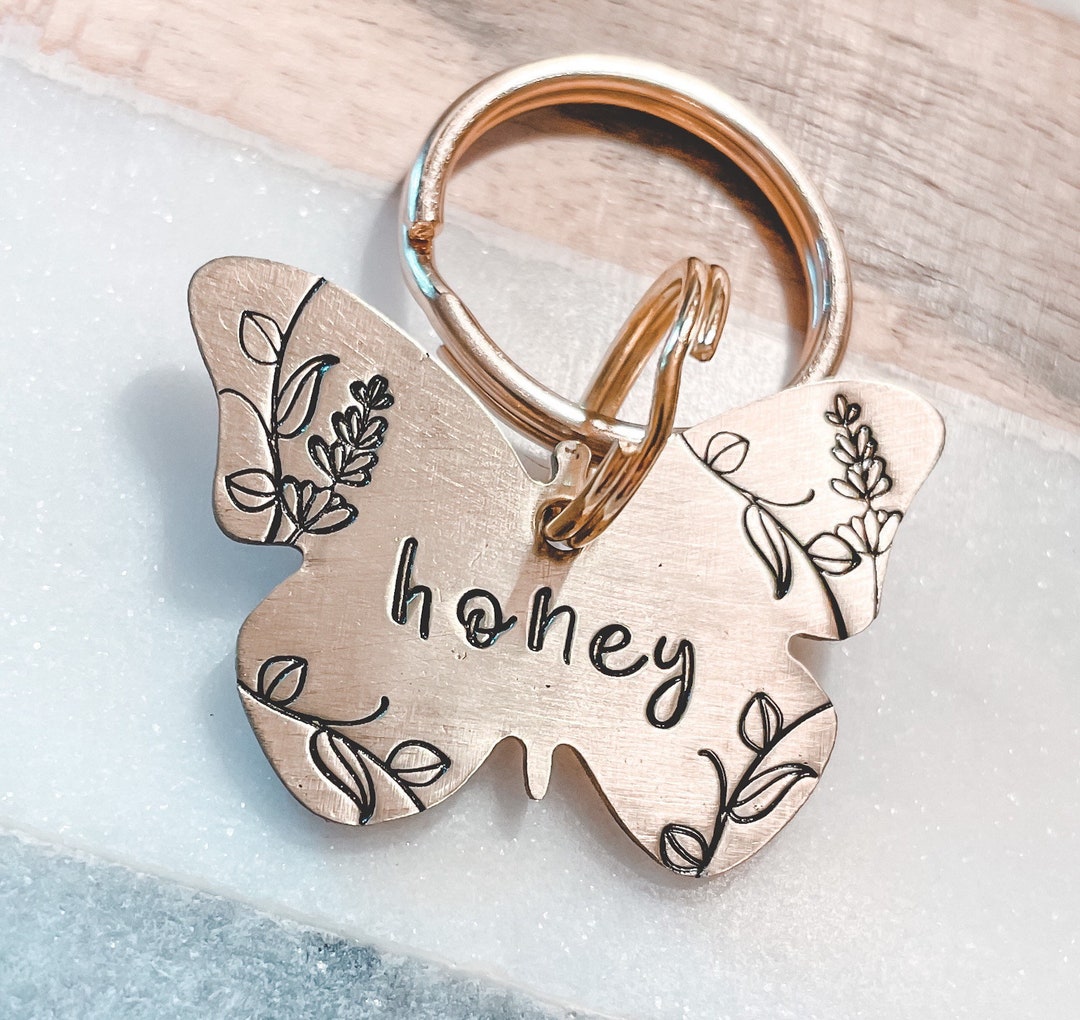 Butterfly Dog Tag, Dog Tags, Floral Dog Tags, Butterflies, Summer Dog ...