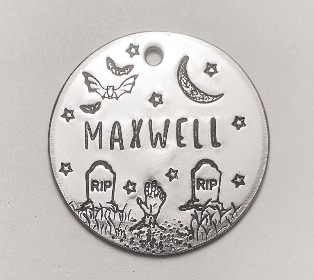 Bat Dog Tag, Zombies, Halloween Dog Tag, Custom, Dog Tags, Pet ID Tags ...