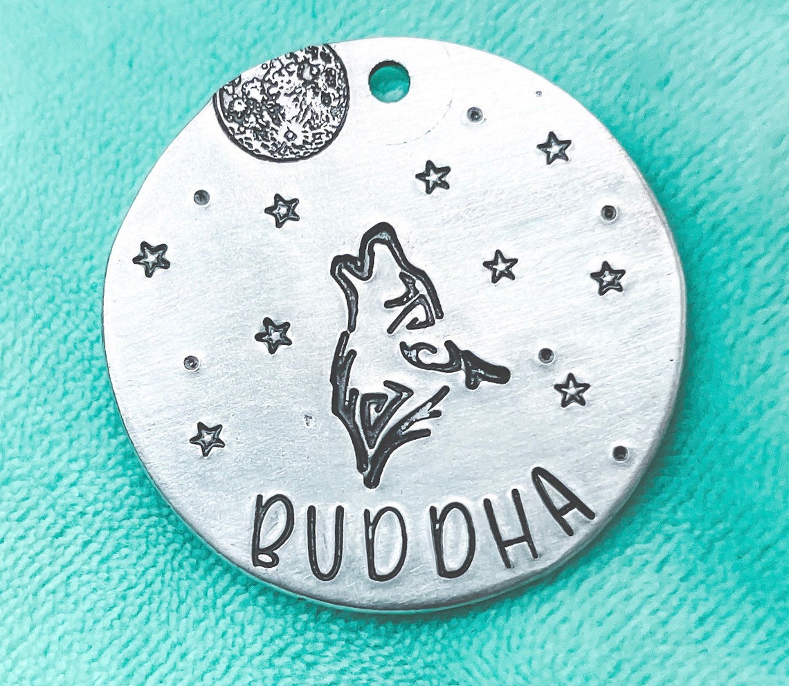 Howling Wolf Dog Tag Wolf Dog Tags Custom Dog Tags - Etsy