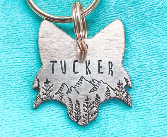 Fox Shaped Dog Tag Adventure Tags Wilderness Dog Tags Pet | Etsy