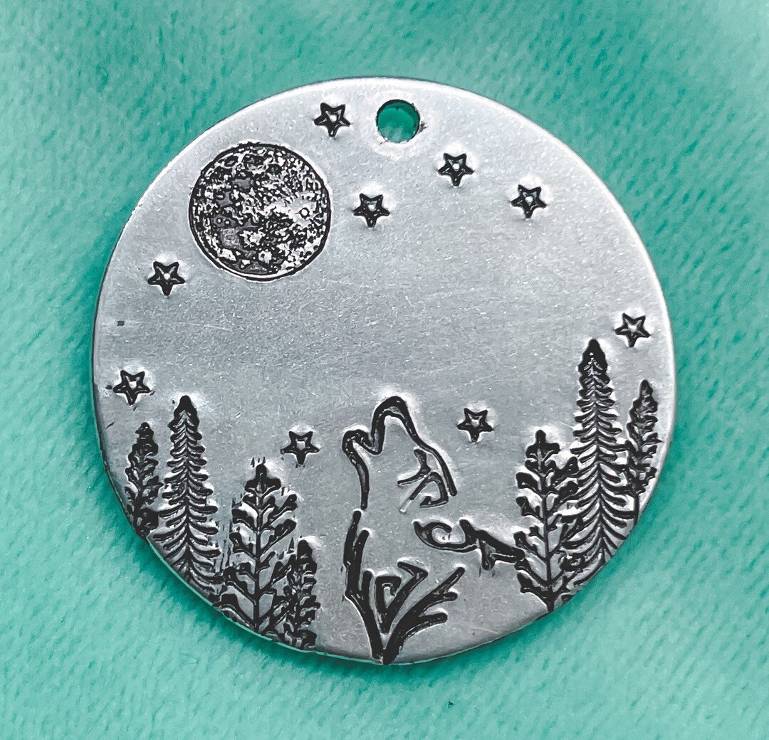 Howling Wolf Dog Tag, Wolf Dog Tags, Custom Dog Tags, Personalized Dog ...