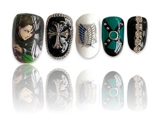 Attack on Titan Nails - Etsy