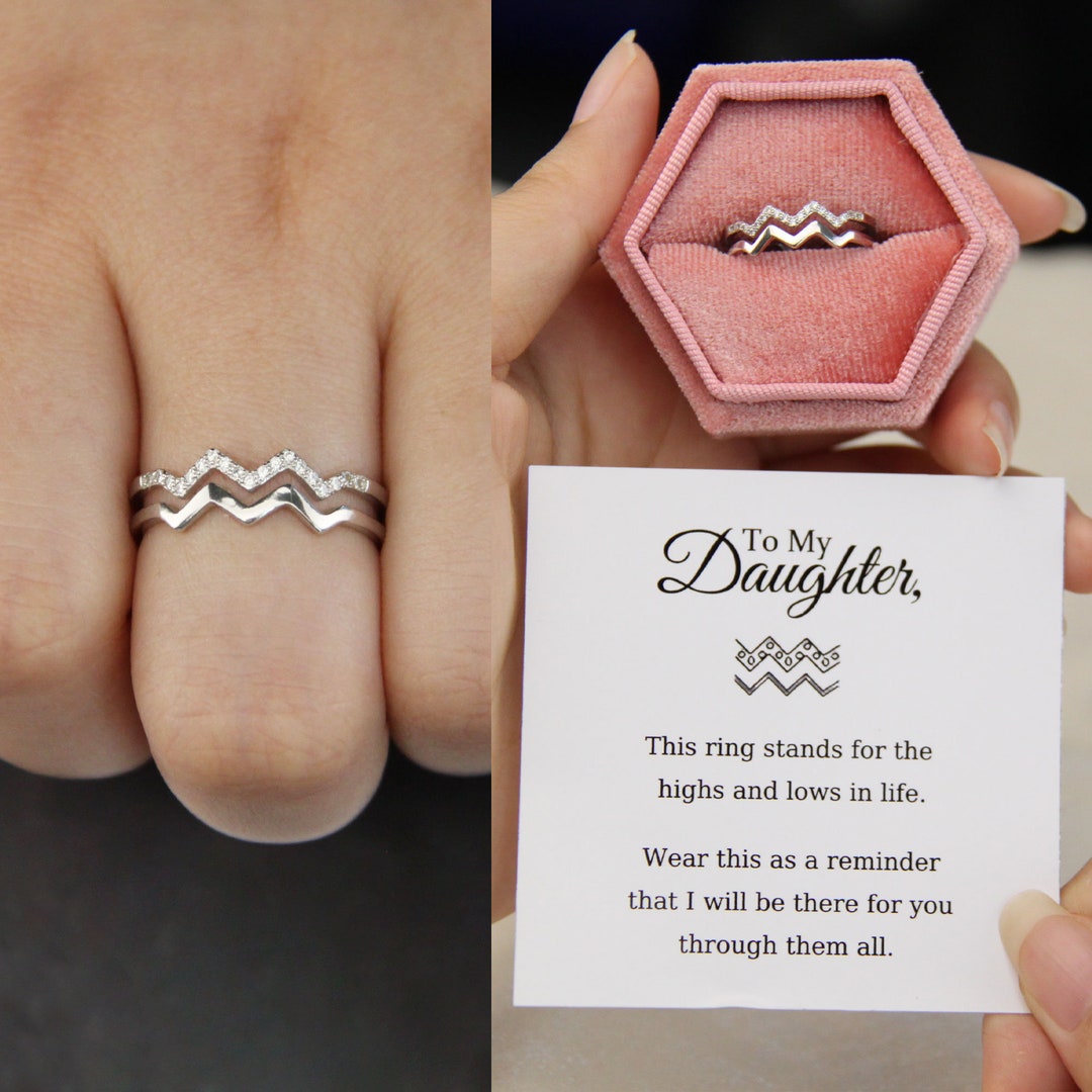 To My Daughter Highs and Lows Ring S925 Silver Minimalist - Etsy