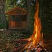 Campfire Vibes, Nature Acrylic Painting, Flame Scene, Fire in Forest ...