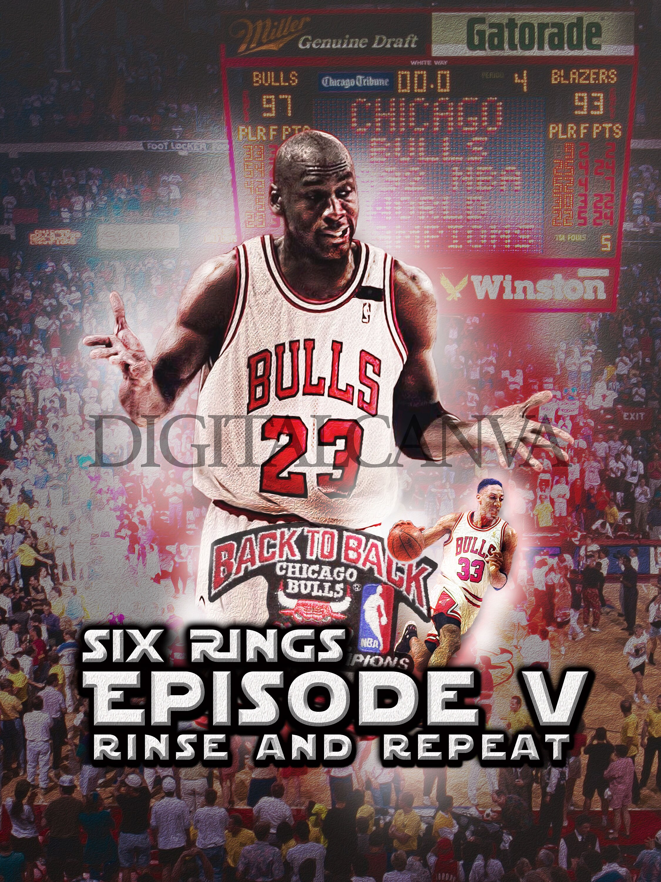 Michael Jordan Movie Poster Series Six Rings Saga Episode V Rinse ...