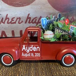 Personalized Rustic Farmhouse Table Top Truck Wedding Centerpiece or ...
