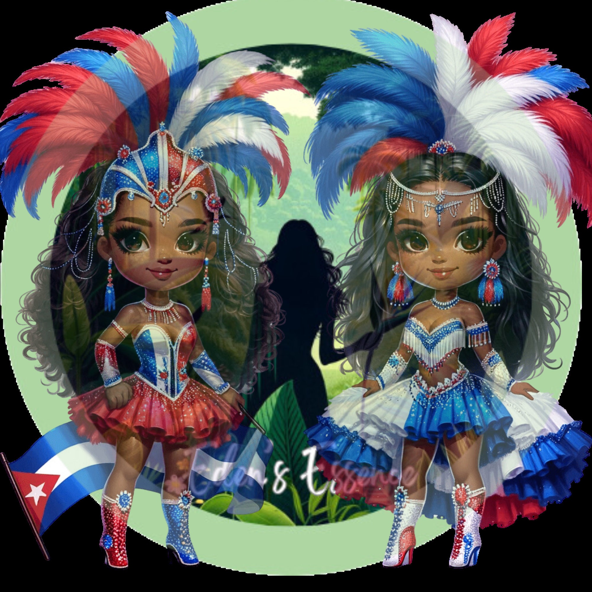 Chibi Dolls of Carnival PNG Transparent Printart Bundle Print on Demand ...