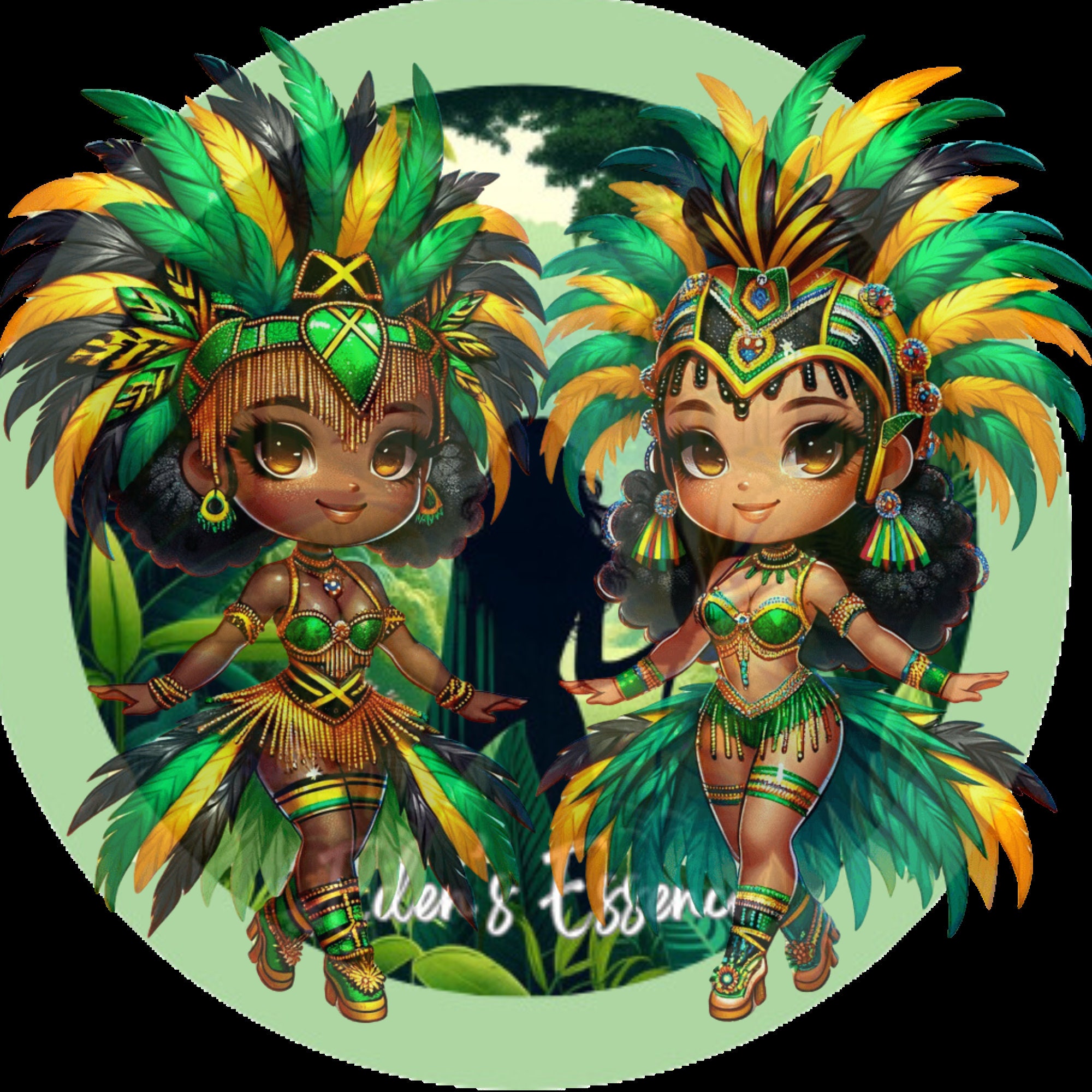Chibi Dolls of Carnival PNG Transparent Printart Bundle Print on Demand ...