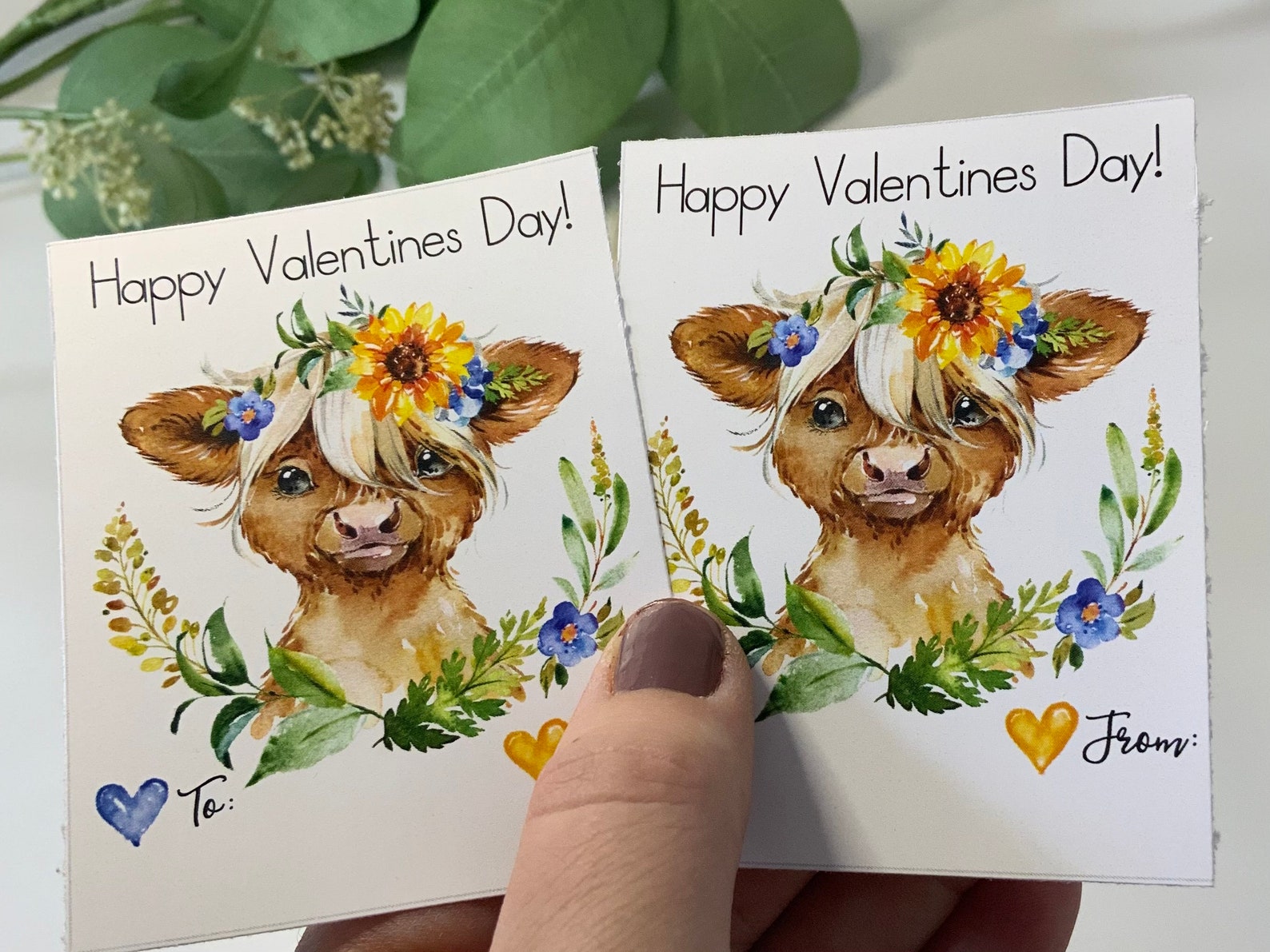 Printable Highland Cow Valentines Cards for School Friends, Instant ...