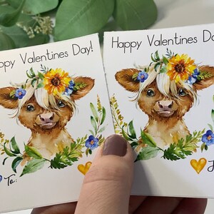 Printable Highland Cow Valentines Cards for School Friends, Instant ...